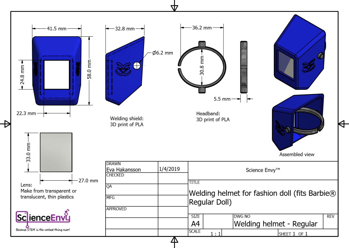 Make welding helmet for Barbie®! – Science Envy